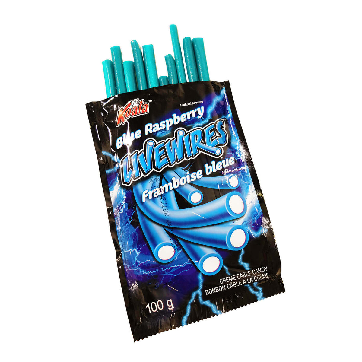 LiveWire Blue Raspberry Cream Cables - 100 g – Ludik Candy