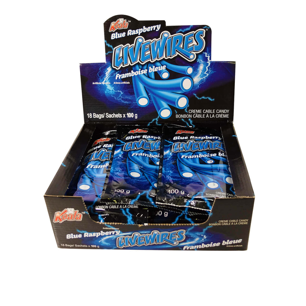 LiveWire Blue Raspberry Cream Cables - 100 g – Ludik Candy